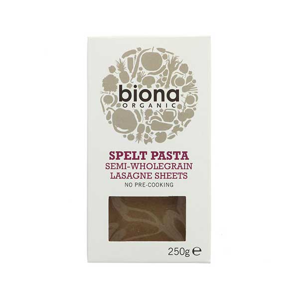 Biona Organic Semi-Wholegrain Spelt Pasta Lasagne Sheets (250g)
