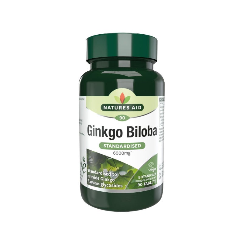 Natures Aid Standardised Ginkgo Biloba 6000mg (90 tabs)
